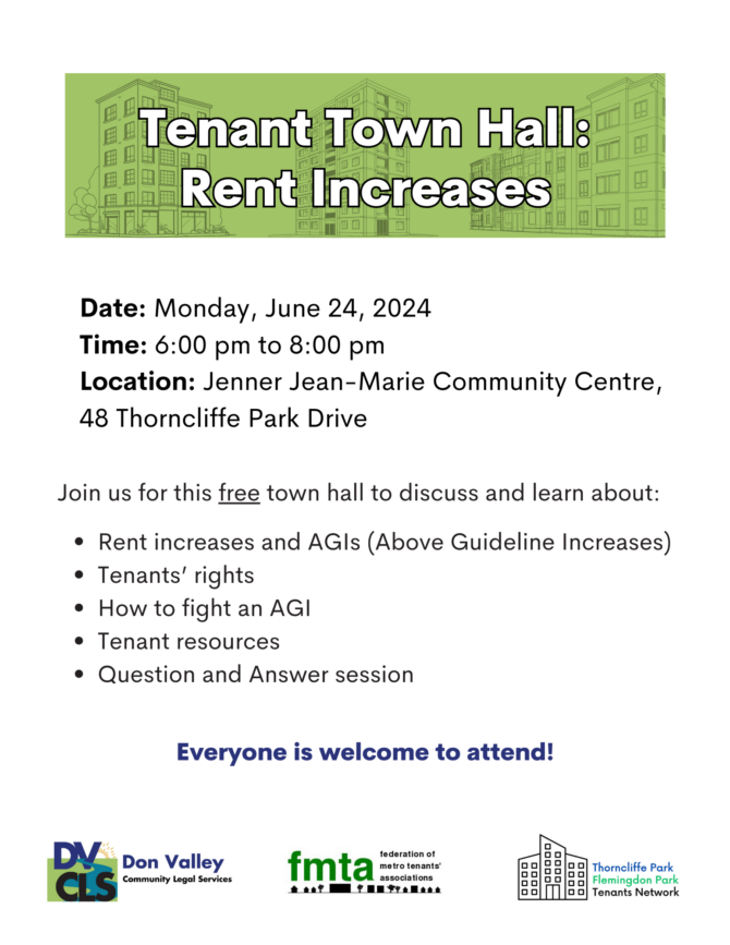 Tenant Town Hall: Rent Increases - Don Valley Community Legal Services